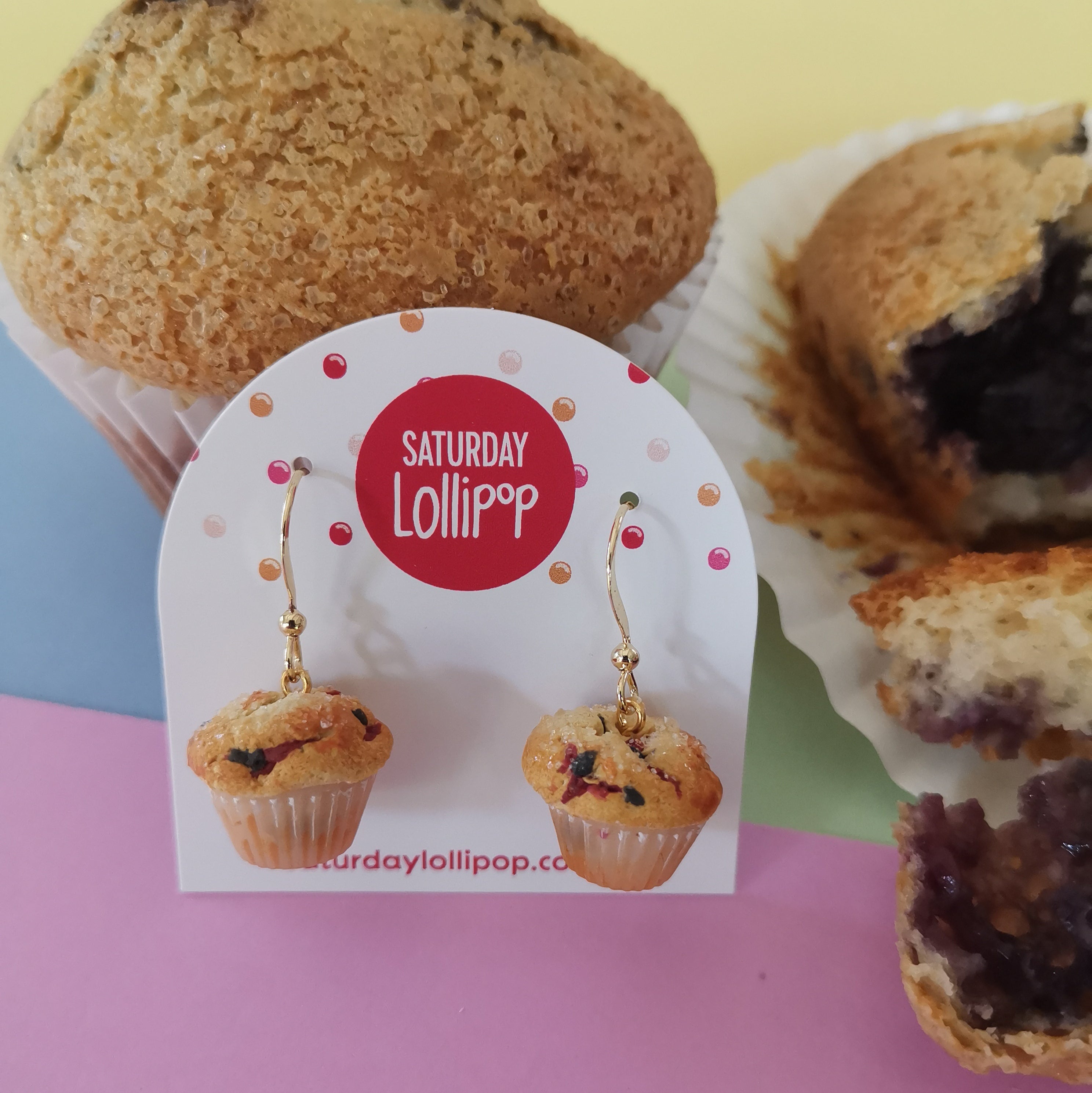 Blueberry Muffin Dangles – Saturday Lollipop